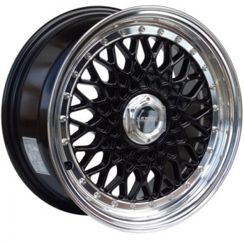 LENSO BSX | BLACK WITH POLISHED LIP | 15x7 4x100 20
